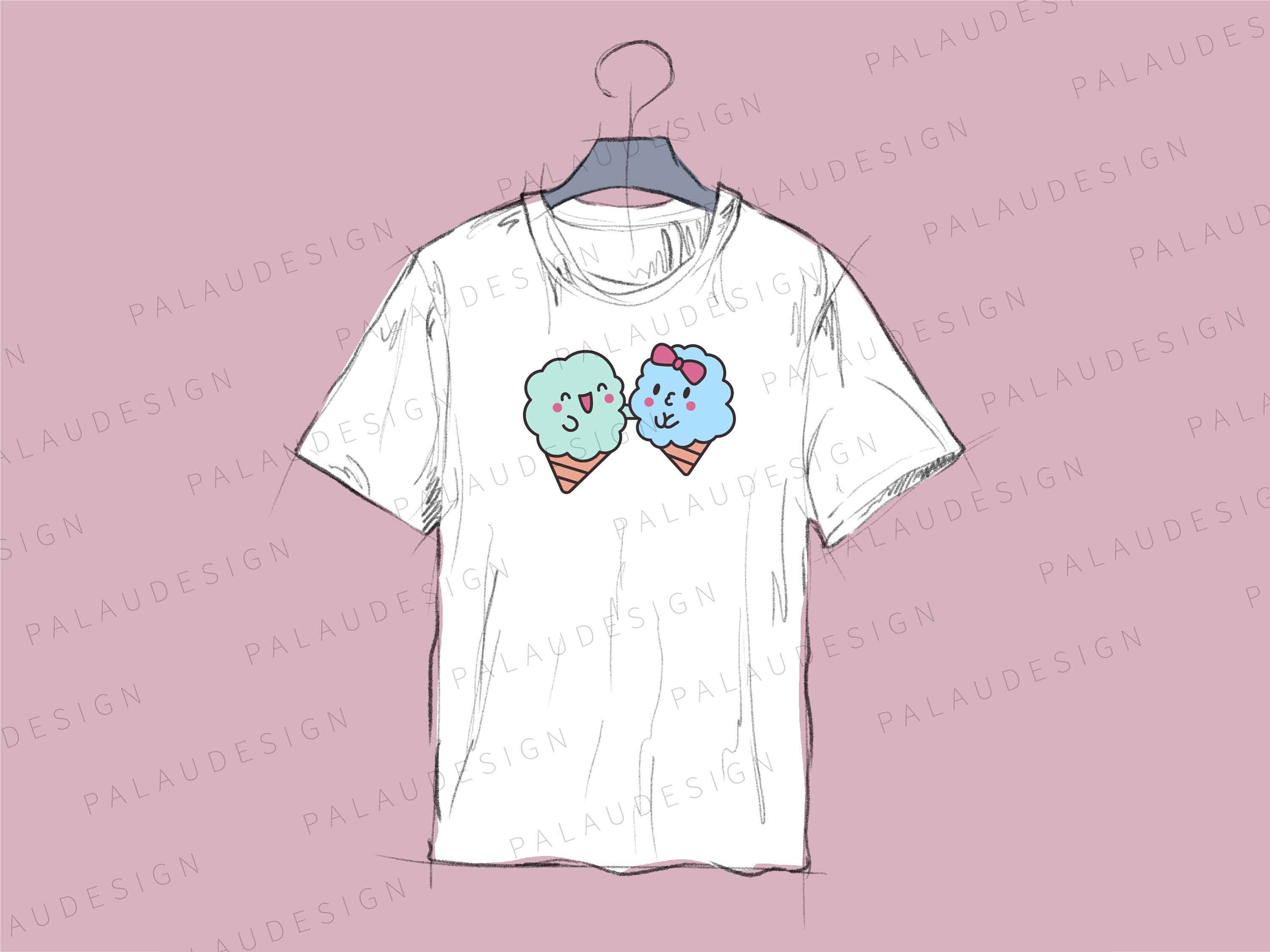 Whimsical Cotton Candy Character Clip Art - Adorable Kawaii Doodles ...