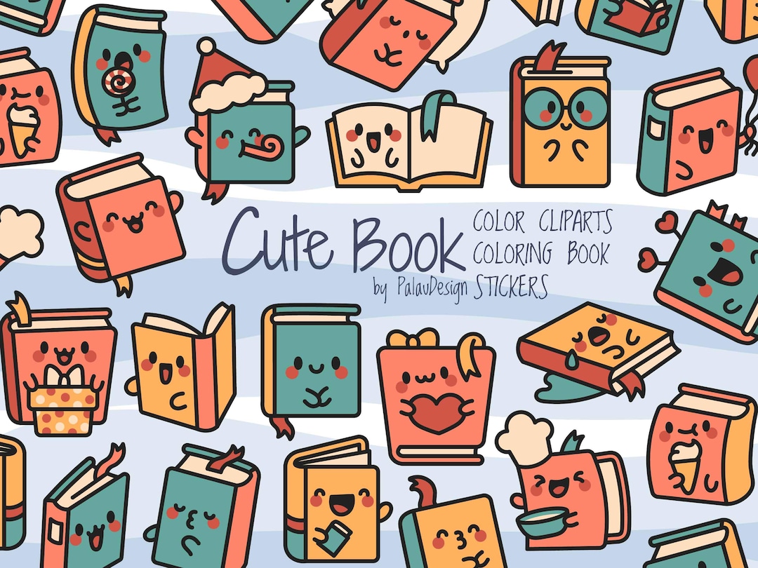 Whimsical School Clip Art Set - Cute Book Characters - Kawaii SVG PNG ...