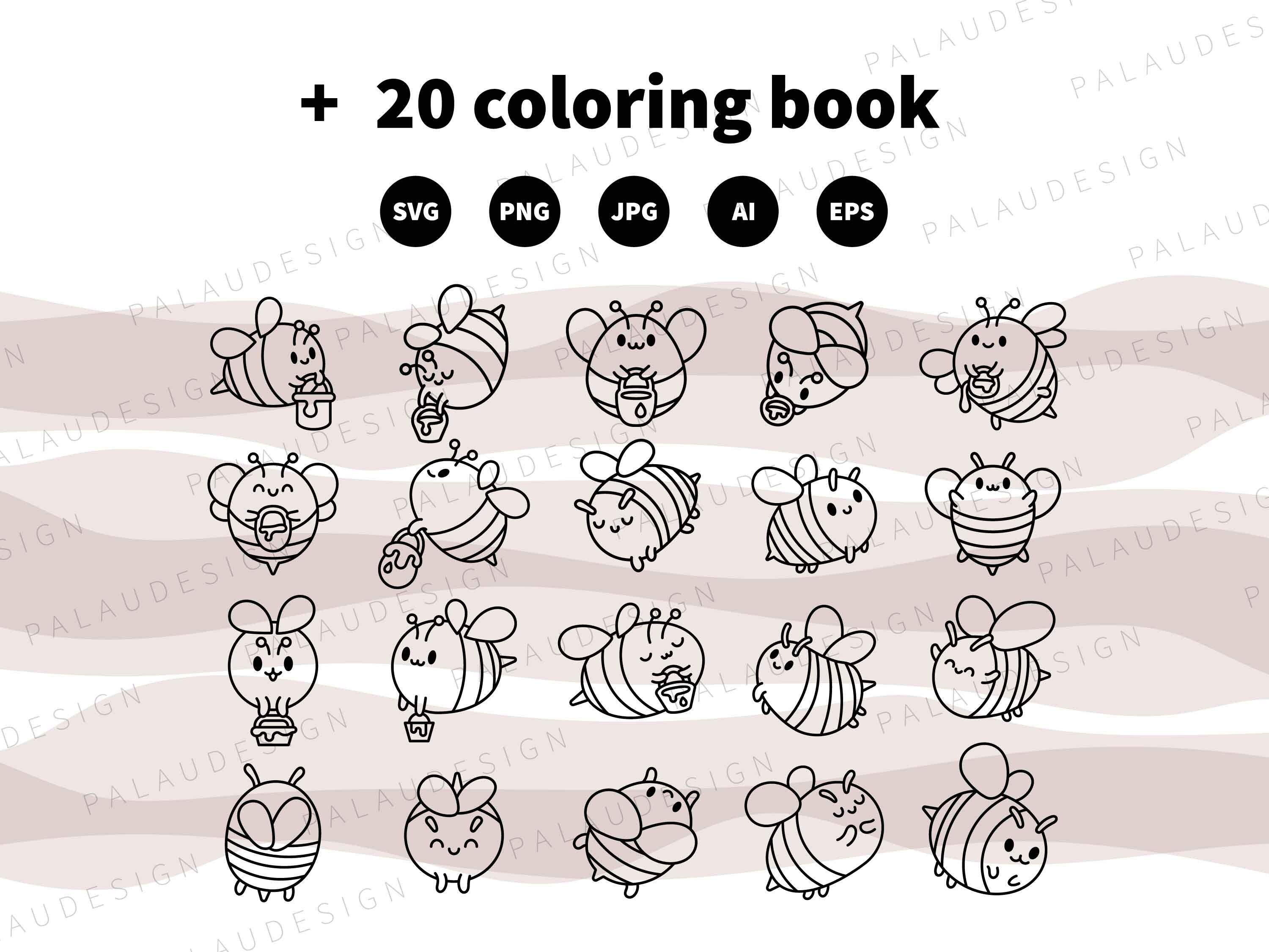 Buzzing With Cuteness: Cartoon Bee Clipart Set - SVG, PNG, Digital ...