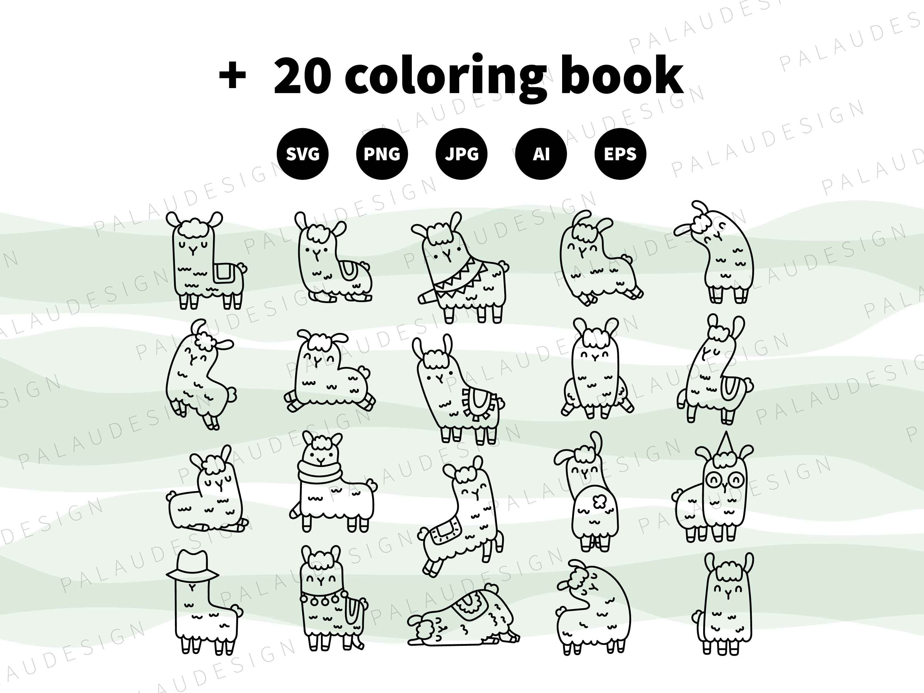Adorable Llama Clip Art Set: SVG & PNG Digital Download - Perfect for ...