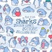 Kawaii Shark Clipart Set: Doodle SVG, PNG, EPS (digital Download) - Etsy