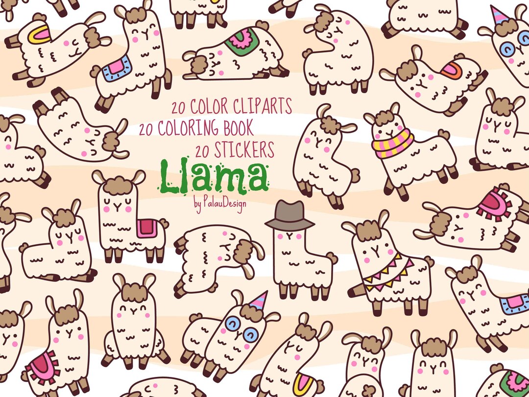 Adorable Llama Clip Art Set: SVG & PNG Digital Download - Perfect for ...