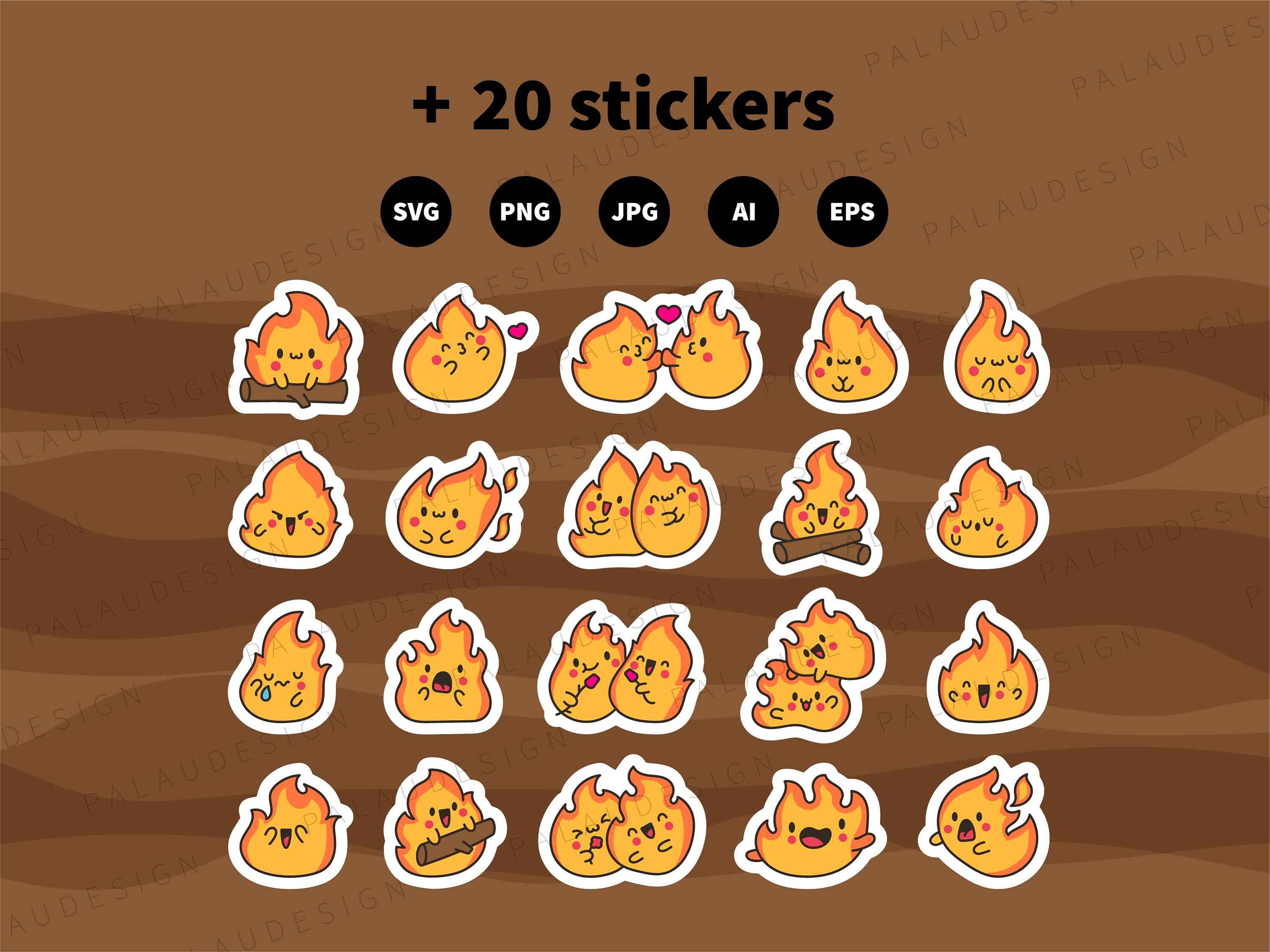 Cozy Campfire Character Clipart Collection - Instant Download, Outline ...