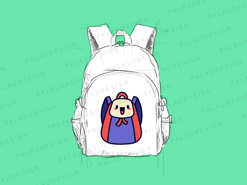 Editable Kids Backpack Clipart Set Fun Kawaii School Illustrations ...