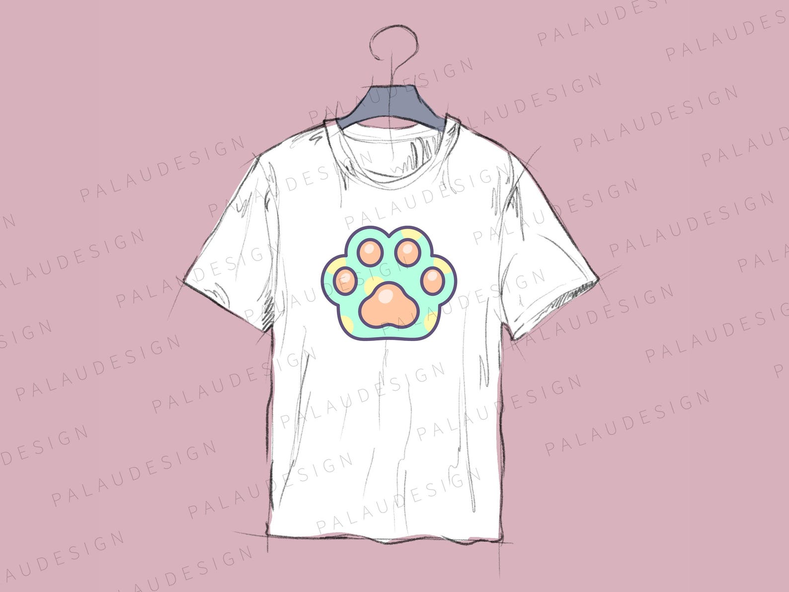 Cute Kawaii Soft Squishy Paw Print Clipart | Pastel Squishy Pet Paws ...
