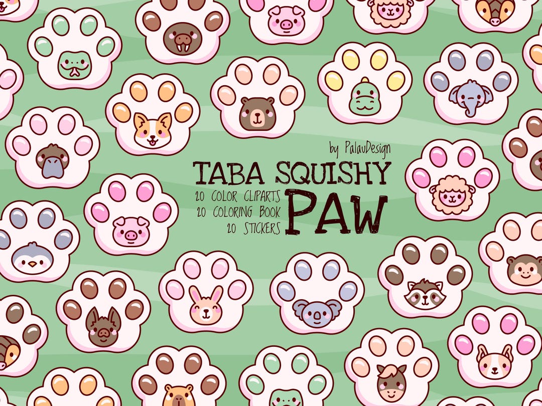 Kawaii Animal Paw Clipart: Squishy Taba Paws (digital Download) - Etsy