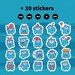 Cute Owl Clip Art Collection Kawaii Animals Bundle Digital SVG PNG ...