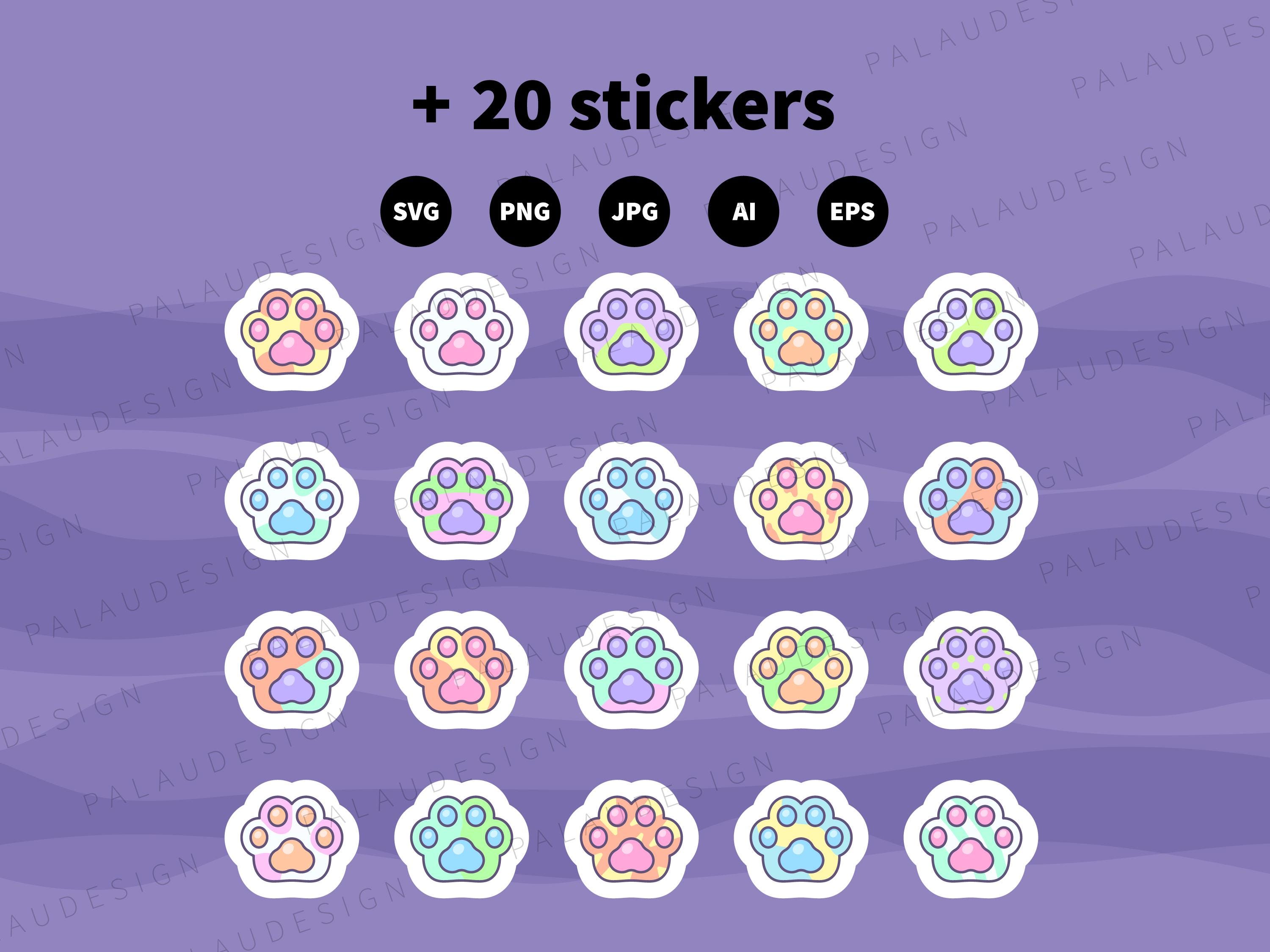 Cute Kawaii Soft Squishy Paw Print Clipart | Pastel Squishy Pet Paws ...