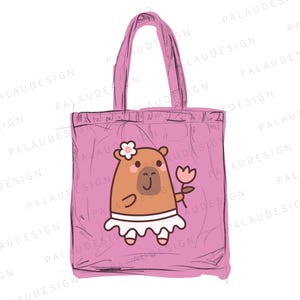 Cute Capybara Ballerina Clipart Set - Kawaii Cartoon Animal Vector ...