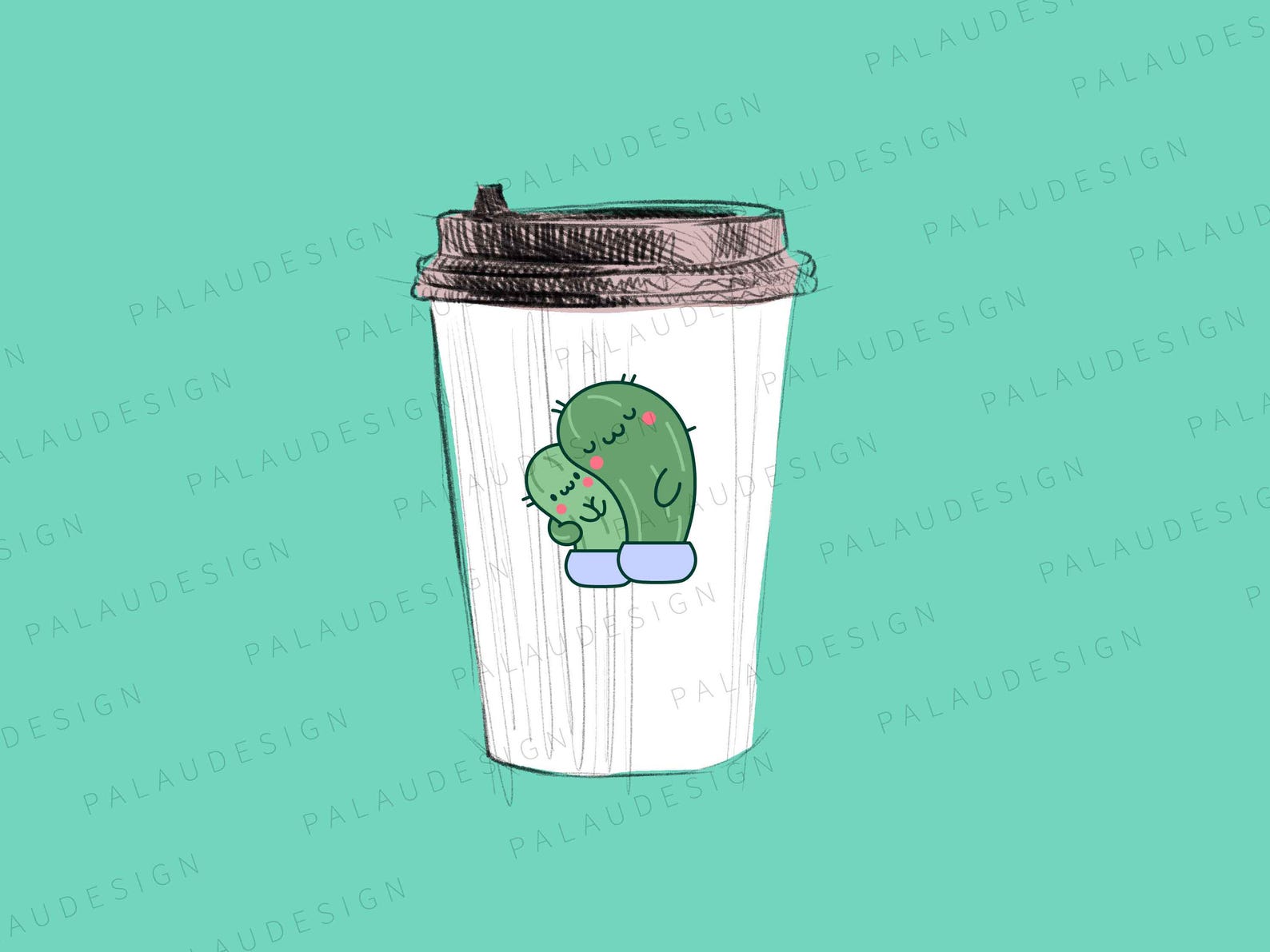 Editable Cacti Lover's Clipart - Fun Outline Doodles, Printable SVG ...