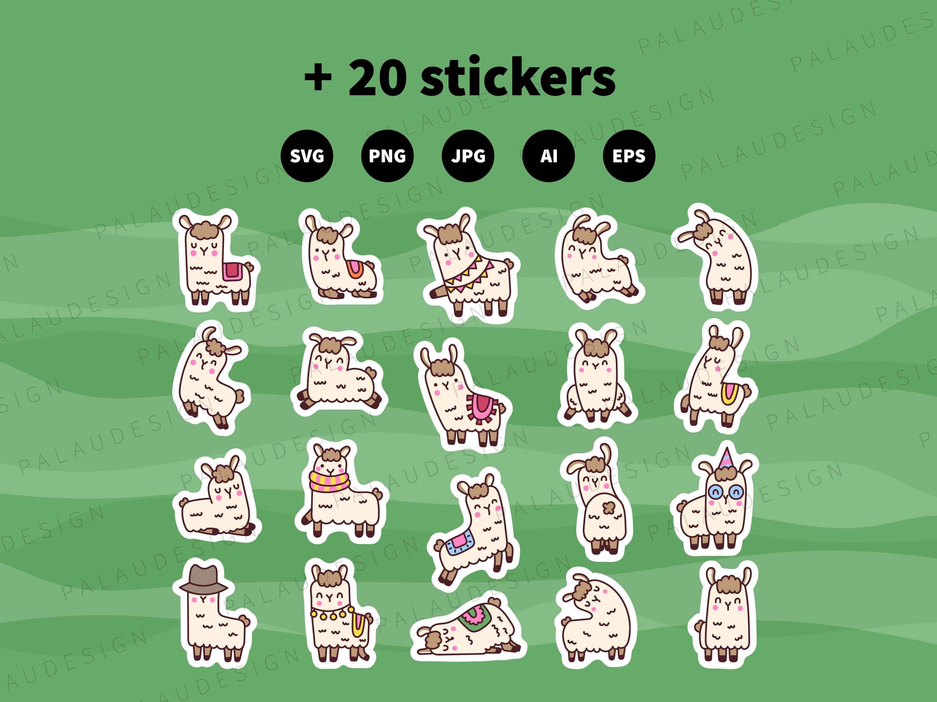 Adorable Llama Clip Art Set: SVG & PNG Digital Download Perfect for ...