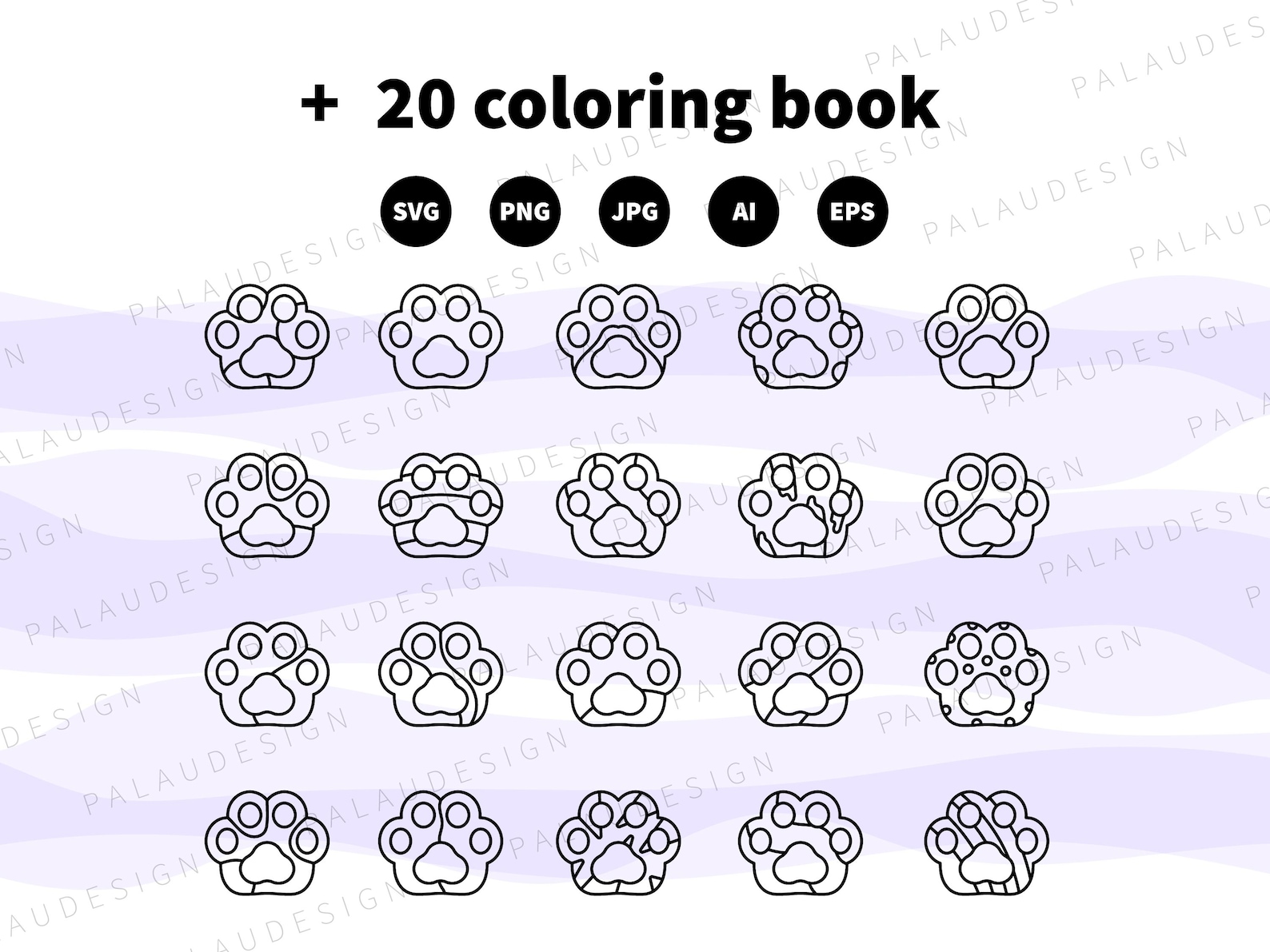 Cute Kawaii Soft Squishy Paw Print Clipart | Pastel Squishy Pet Paws ...