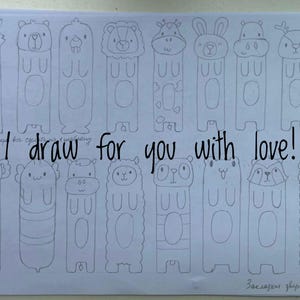 Cute Kawaii Animal Bookmarks Clipart Stickers Coloring Pages for Kids ...