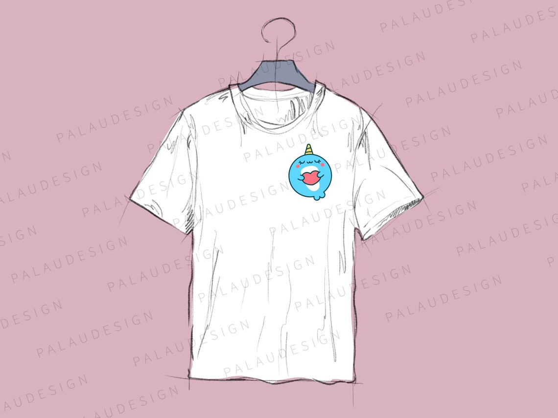 Cute Narwhal Clip Art Bundle: Outline Doodles for Crafting SVG, PNG ...