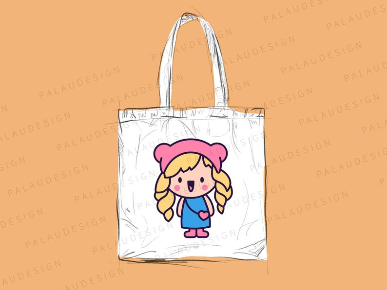 Cute Kawaii Girls Characters Clipart | Digital Stickers & Coloring ...