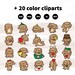 Cute Puppy Clipart Set: Cartoon Dog Graphics, Planner Printables ...