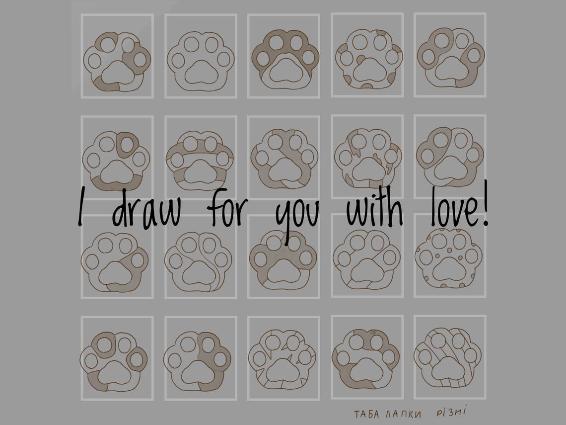Cute Kawaii Soft Squishy Paw Print Clipart | Pastel Squishy Pet Paws ...