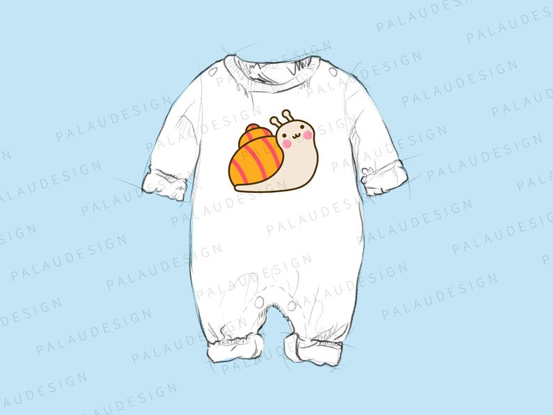 Cute Snail & Slug Clipart – Kawaii Doodle SVG PNG Files (instant ...