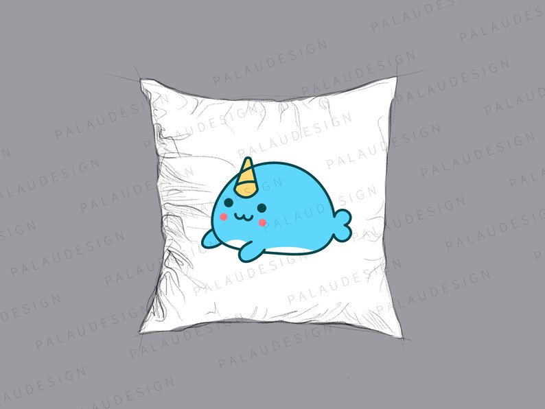 Cute Narwhal Clip Art Bundle: Outline Doodles for Crafting SVG, PNG ...