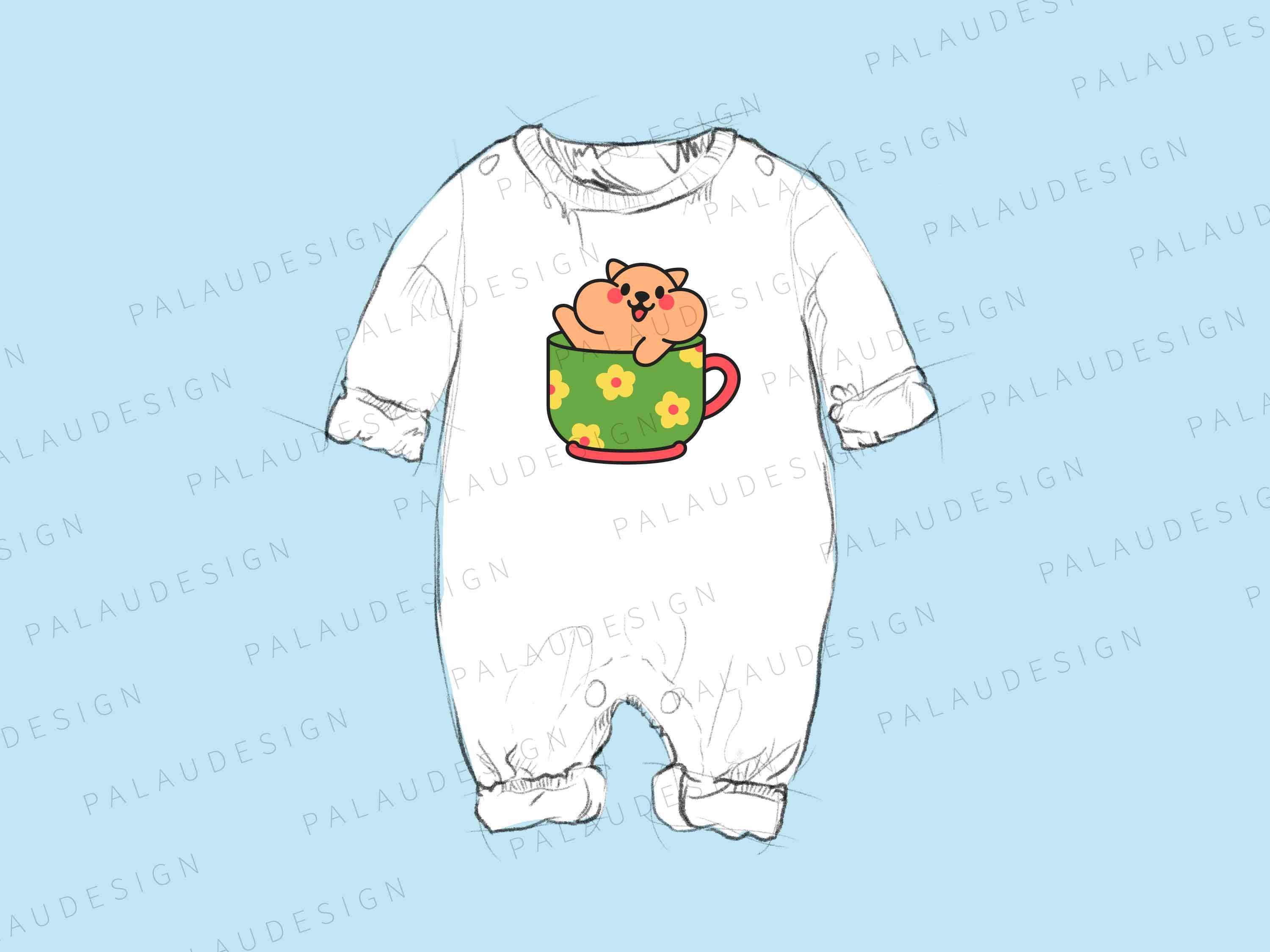Cute Kawaii Cartoon Animals in Cups Clipart Coloring Pages and Stickers ...
