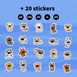Cute Kawaii Dog Clipart Bundle - Funny Cartoon Puppies, Digital ...