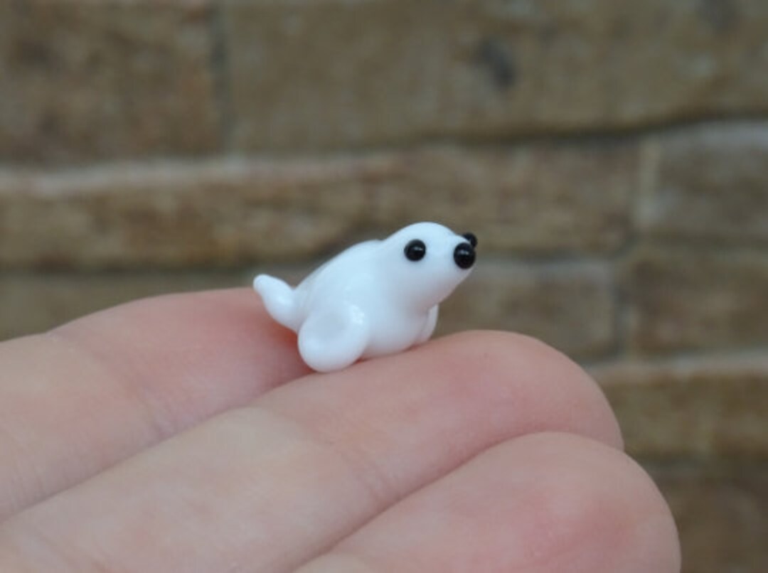 Glass Figurines Seal Figurine Glass Seal Miniature Seal Tiny Glass ...