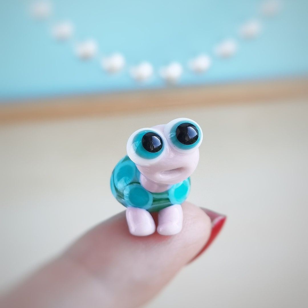 Tiny Glass Animals Sea Turtle Figurine Miniature Turtle Gifts Glass ...