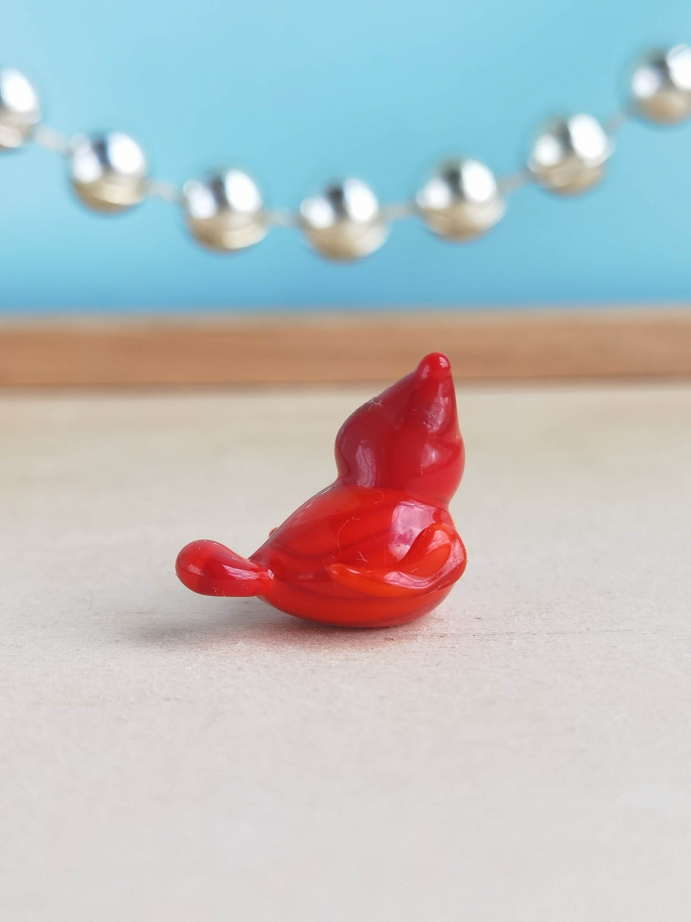 Glass Figurines Red Cardinal Bird Figurine Glass Cardinal Figurine Tiny ...