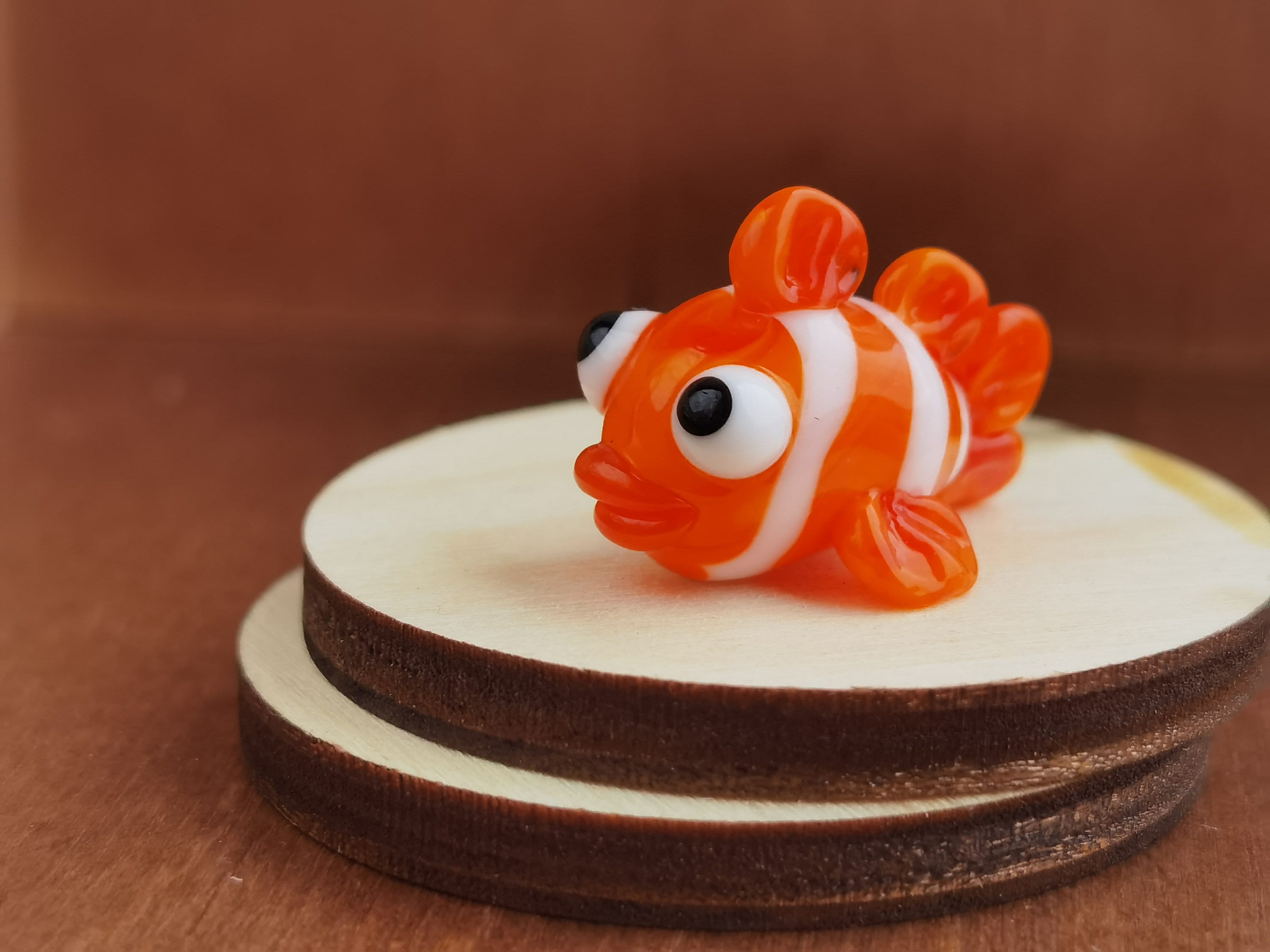 Glass Clown Fish Figurines Tiny Fish Miniature Fish Glass Figurines ...