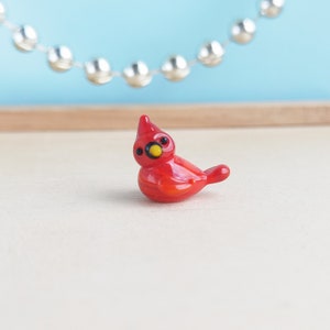 Glass Figurines Red Cardinal Bird Figurine Glass Cardinal Figurine Tiny ...