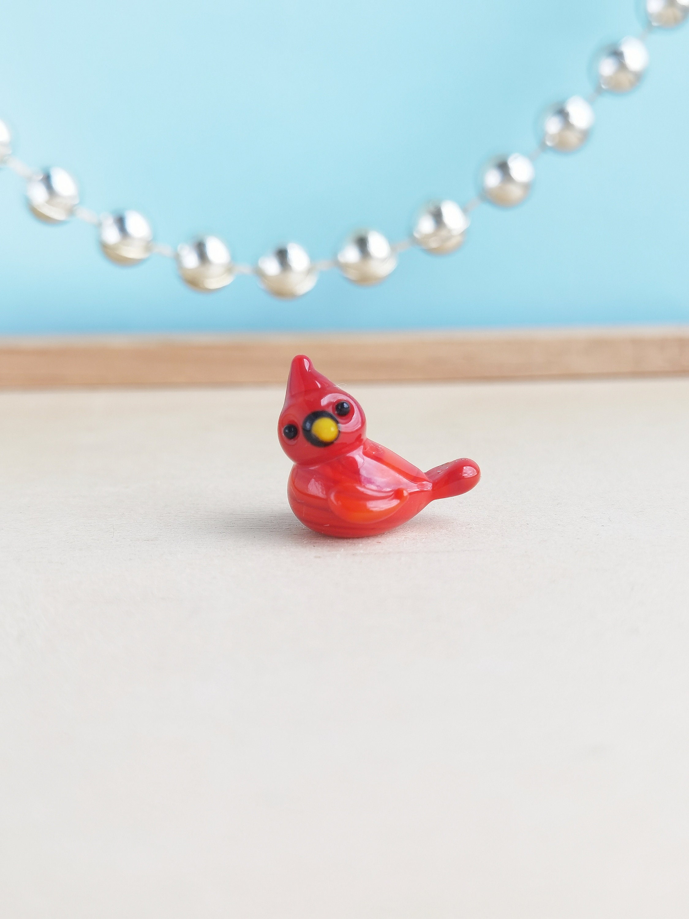 Glass Figurines Red Cardinal Bird Figurine Glass Cardinal Figurine Tiny ...