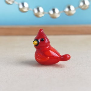 Glass Figurines Red Cardinal Bird Figurine Glass Cardinal Figurine Tiny ...