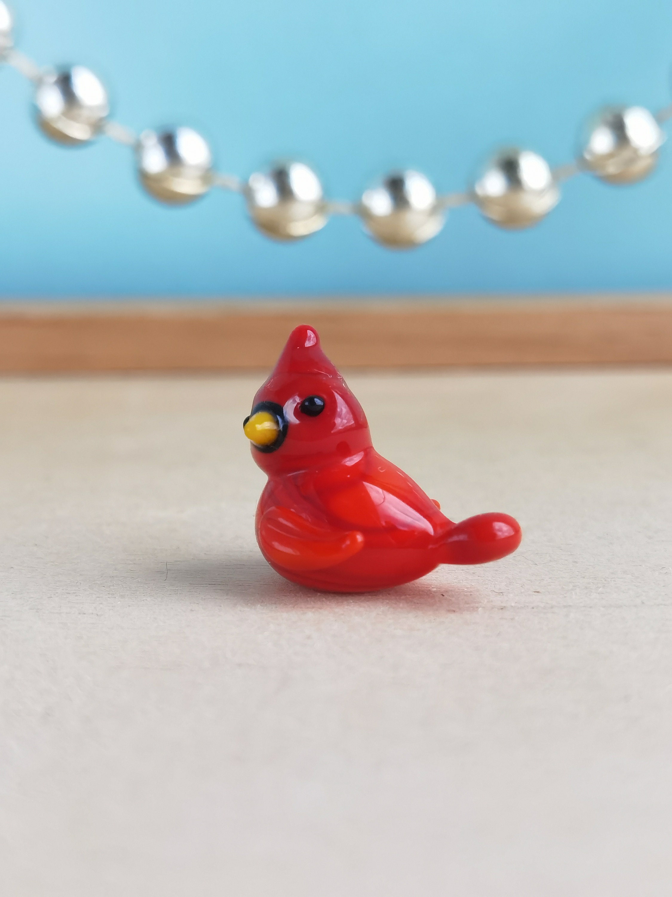 Glass Figurines Red Cardinal Bird Figurine Glass Cardinal Figurine Tiny ...