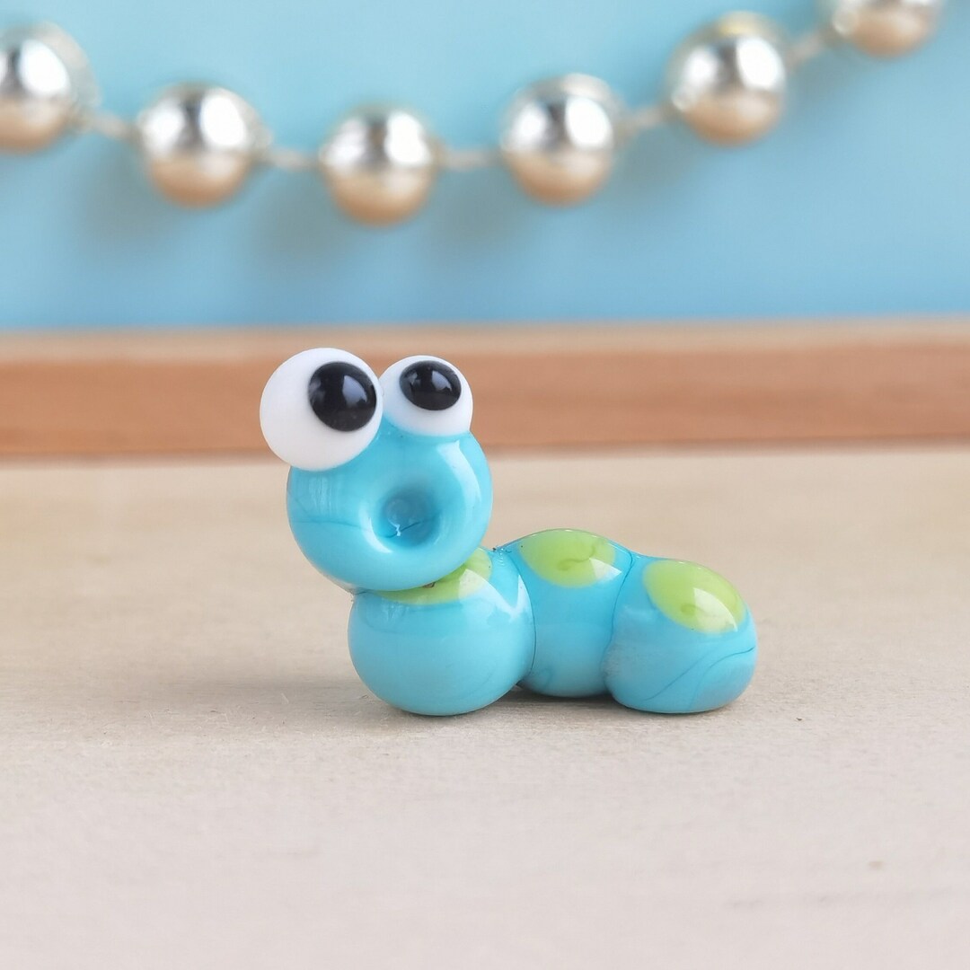 TINY GLASS ANIMALS Caterpillar Figurine Miniature Caterpillar Glass ...