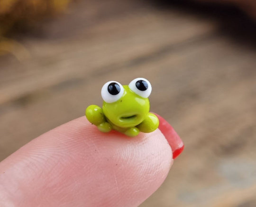 Frog Gifts Frog Figurine Tiny Frog Miniature, Mini Glass Frog Figurine ...