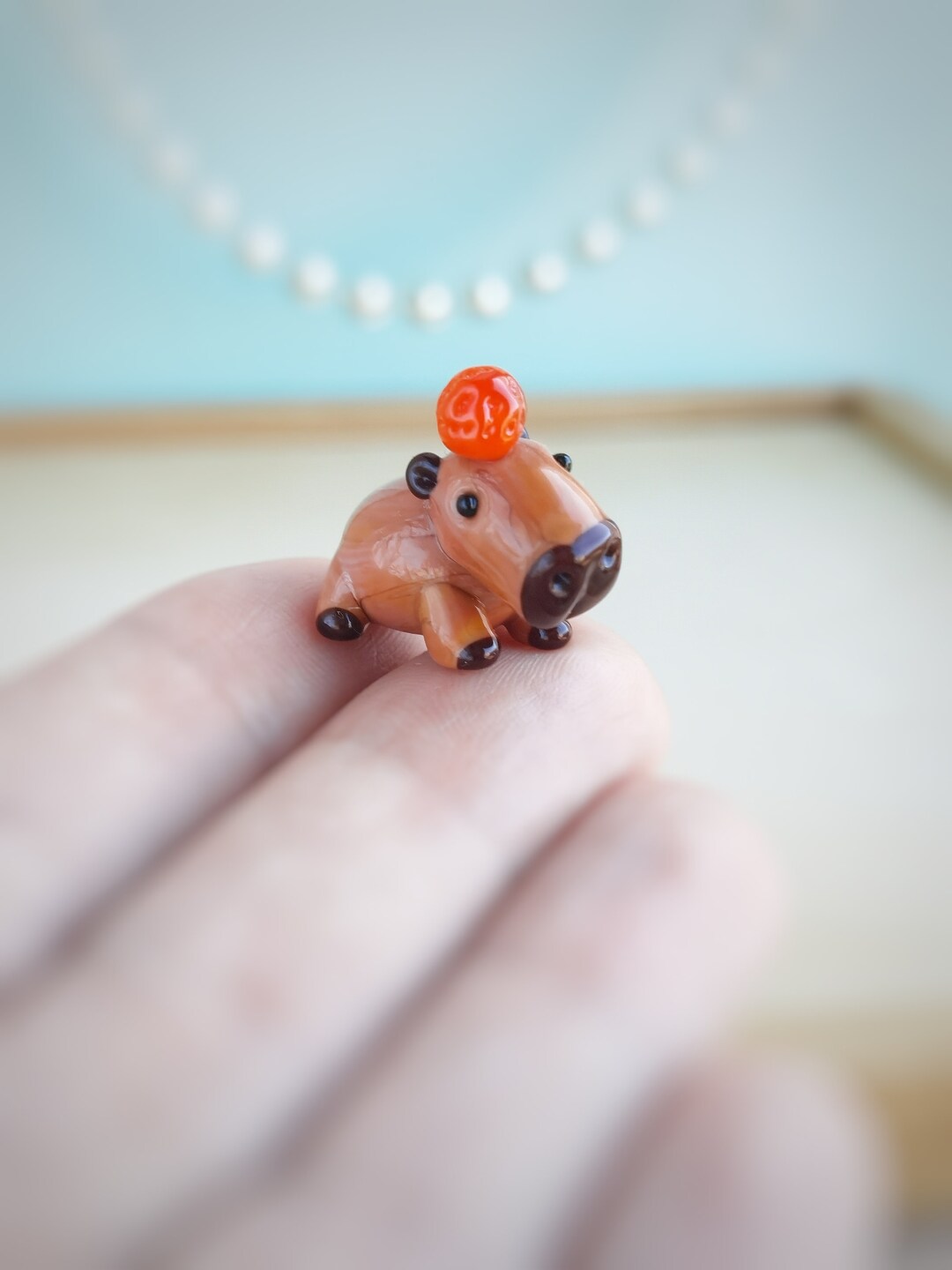 Glass Figurines Capybara Figurine Glass Capybara Figurine Tiny Capybara Miniature Capybara Tiny ...