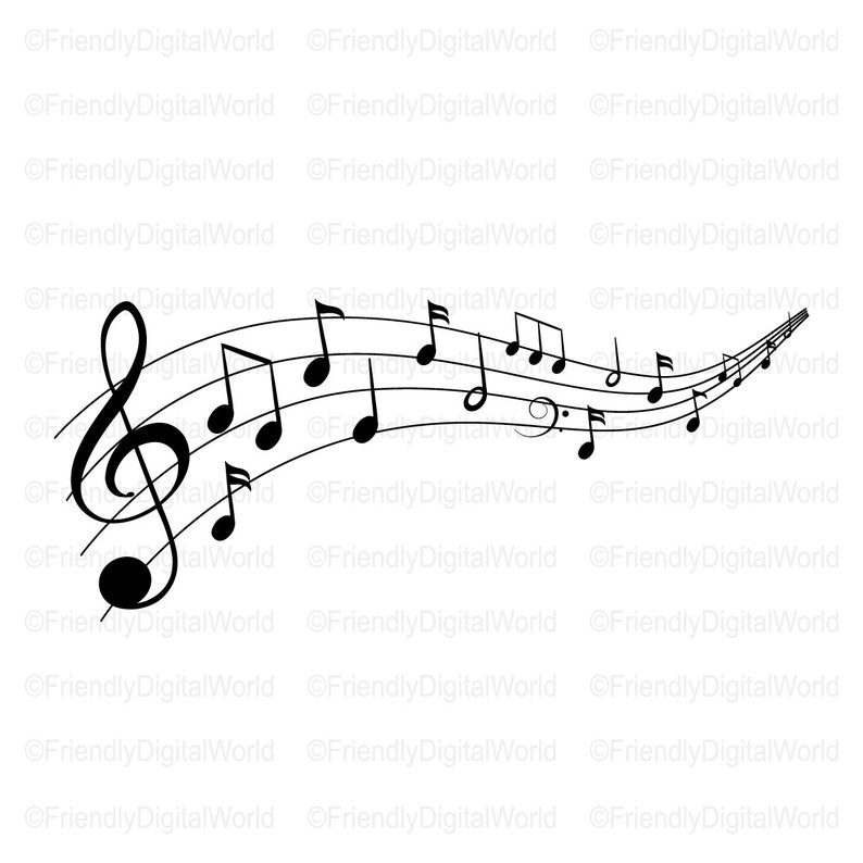Musical Notes Instant Download SVG, PNG, DXF, Eps, Pdf, Musical Notes ...