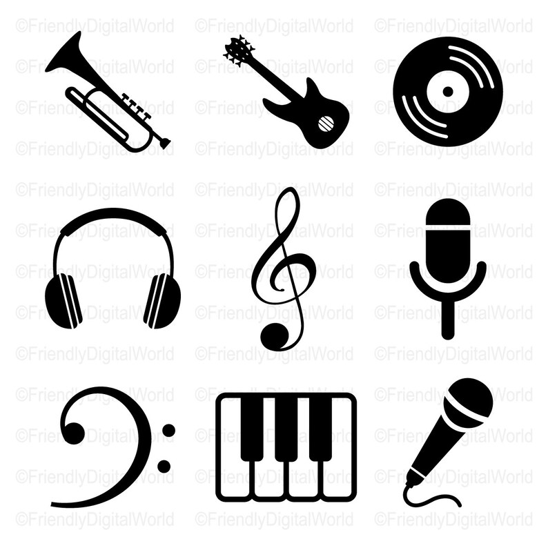 Musical Notes Instant Download SVG, PNG, DXF, Eps, Pdf, Musical Notes ...