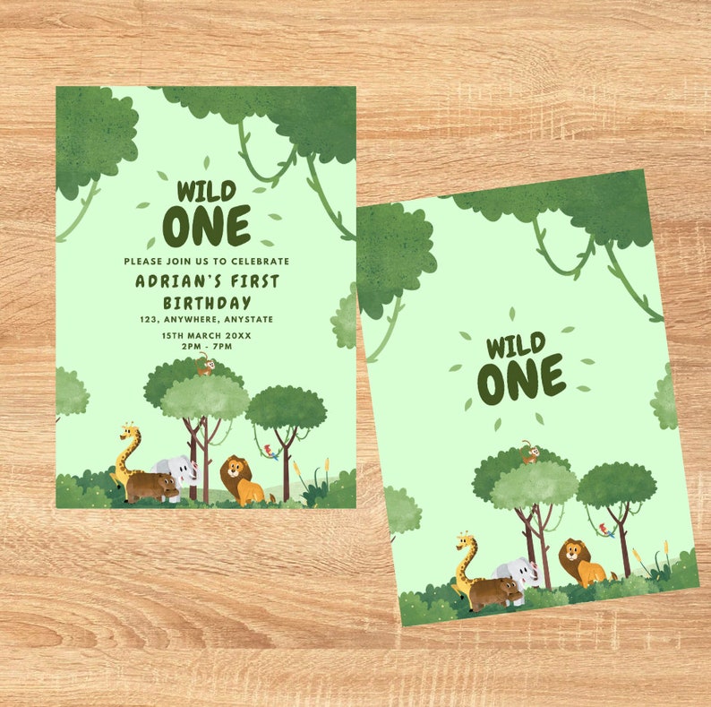 Woodland Animals Birthday Invitation Template editable & Printable ...