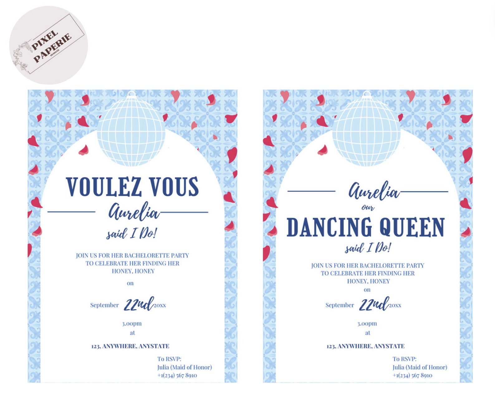 Mamma Mia Themed Bachelorette Party Invitation Set Itinerary ABBA ...