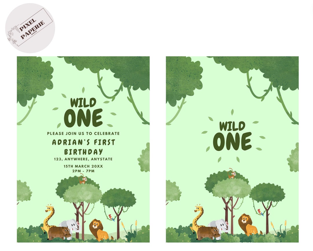 Woodland Animals Birthday Invitation Template editable & Printable ...