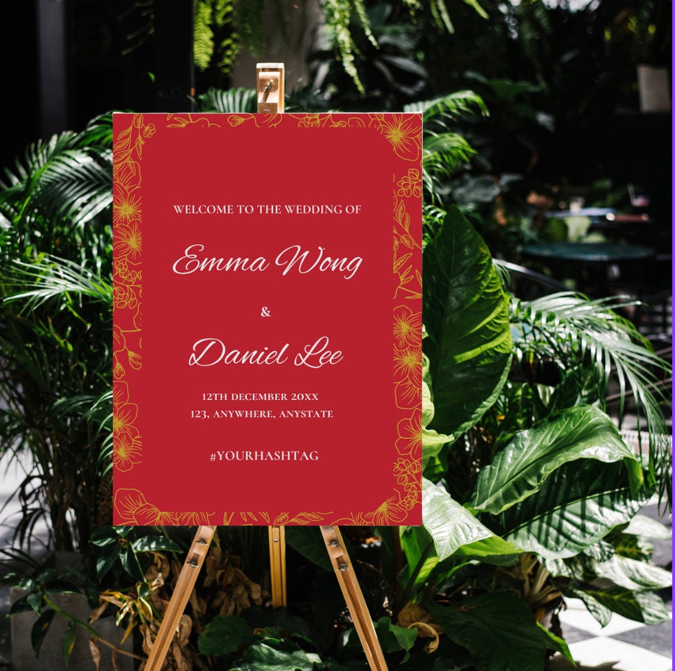 Modern Chinese Style Wedding Bundle Set Editable Template Stationery ...