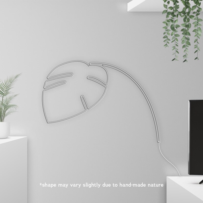 Monstera Plant Neon LED Sign Custom, RGB Colour Changing Gift for Plant ...
