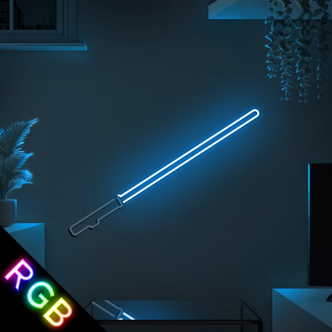 Saber Neon LED Sign Custom RGB Colour Changing Gift for Star Wars Fans ...