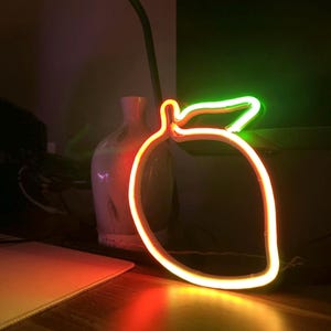 Mango Neon LED Sign - Custom RGB Colour Changing Gift for Desk Wall ...