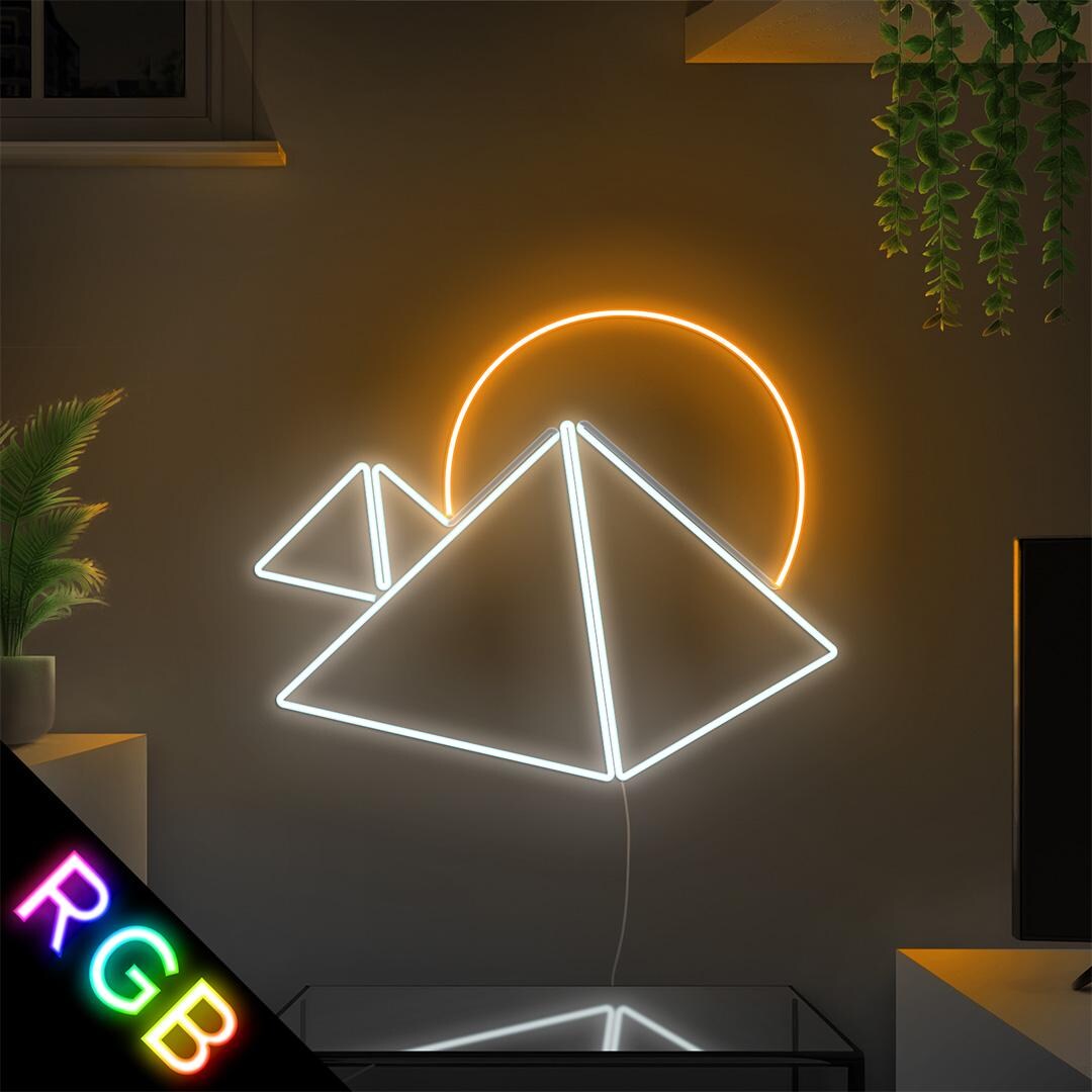 Pyramids Neon LED Sign - Custom, RGB Colour Changing Gift for ...