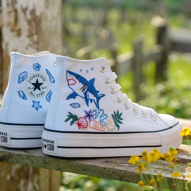 Embroidered Converse - Etsy