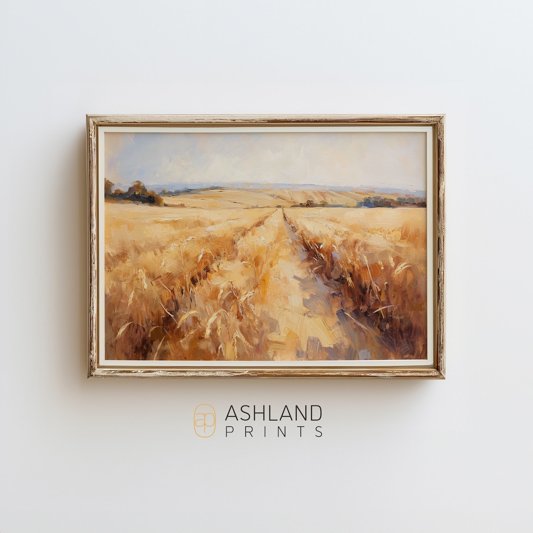 Vintage Painting Barley Field | Wall Art Nature Decor | Digital Print ...
