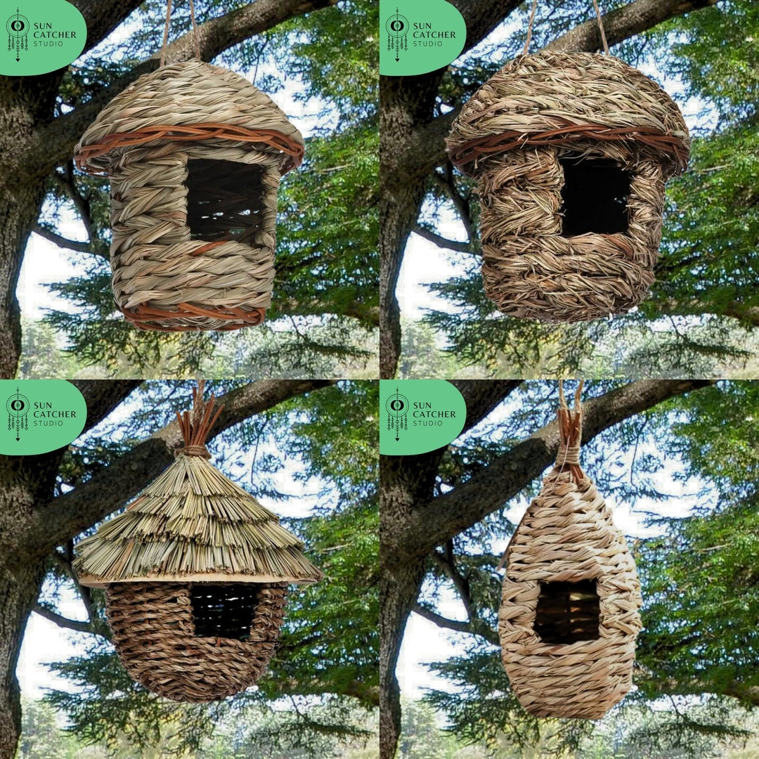 Set of 4 Pics Hummingbird Bird House, Hand Woven Ball Shaped Nest ...