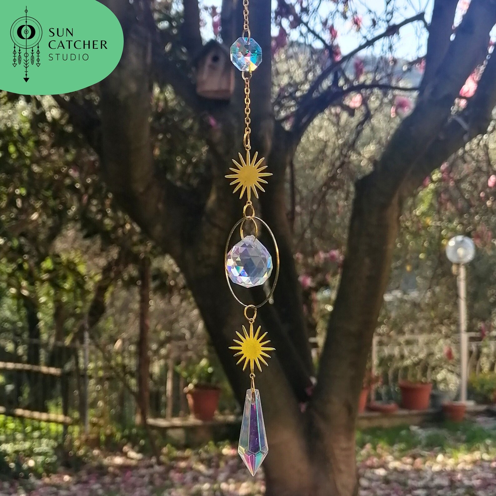 Diy Crystal Suncatcher, Window Sun Catcher Wind Chimes Light Prism ...